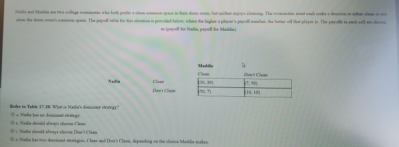 Solved Nadia and Maddie are two college roommates who both | Chegg.com