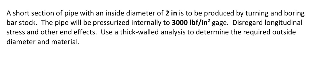 A short section of pipe with an inside diameter of 2 | Chegg.com