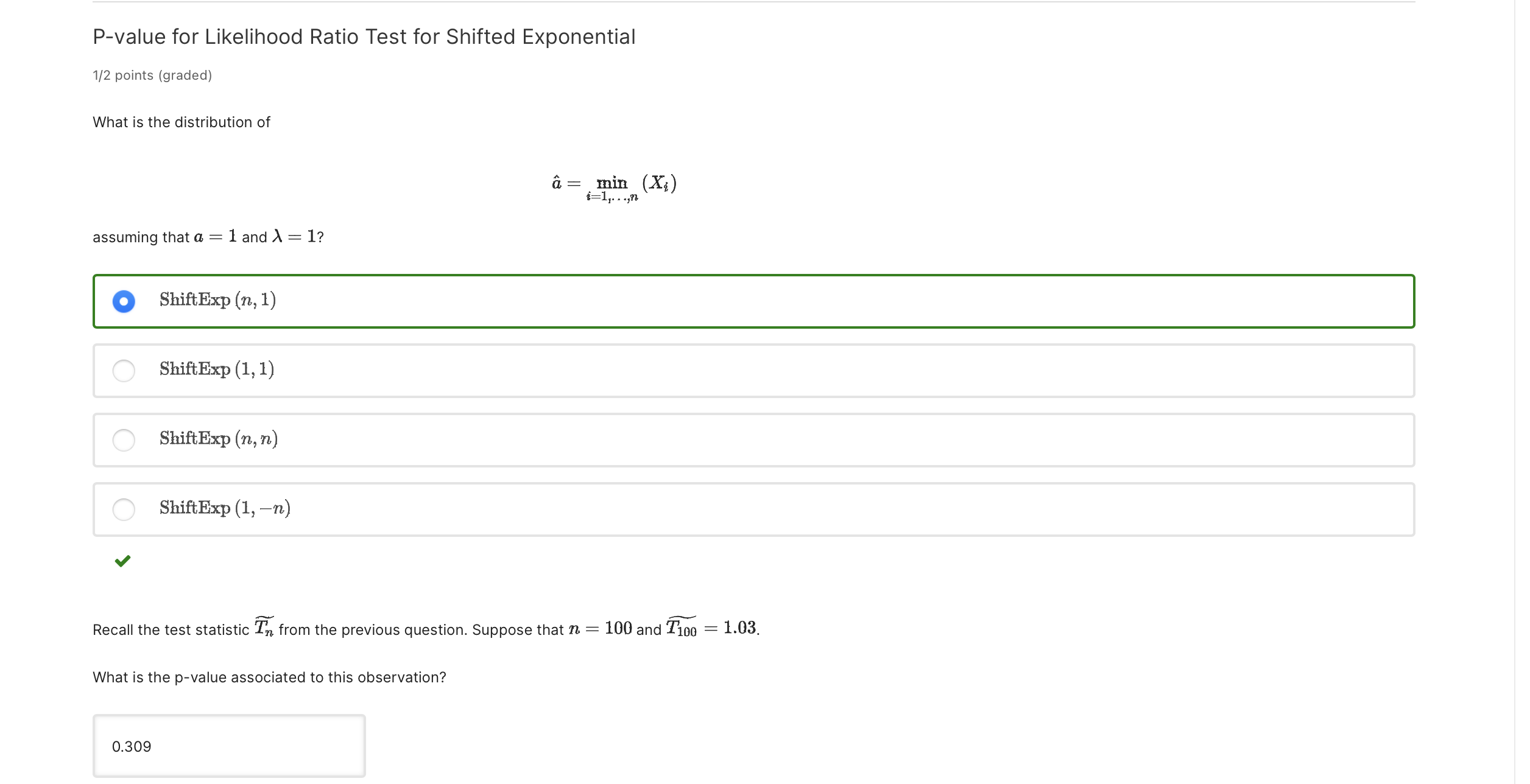 Solved What is the p-value associated to this observation if | Chegg.com