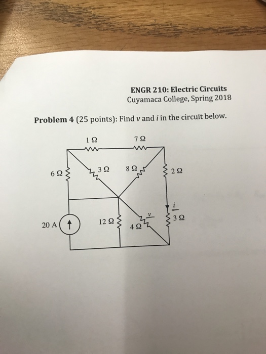 Solved ENGR 210: Electric Circuits Cuyamaca College, Spring | Chegg.com
