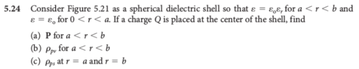 Solved Consider Figure 5.21 as a spherical dielectric shell | Chegg.com