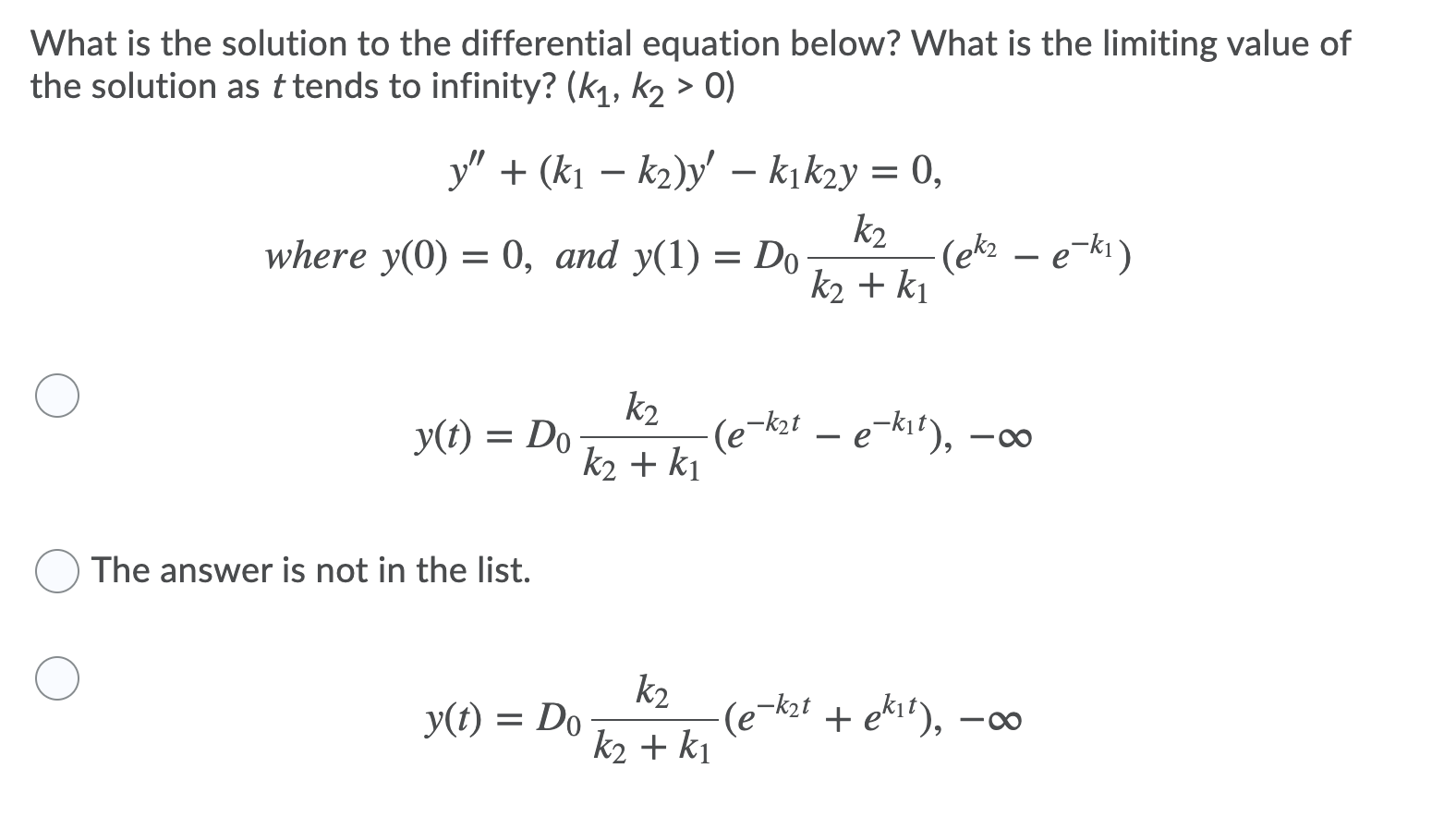 Solved What is the solution to the differential equation | Chegg.com