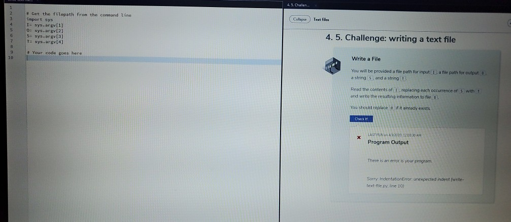 Solved 4. 5. Challen Collapse Text filet # Get the filepath | Chegg.com