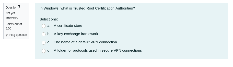 Solved You are configuring a VPN client on a Windows 2016 | Chegg.com