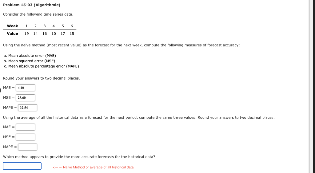Solved Problem 15-03 (Algorithmic) Consider the following | Chegg.com