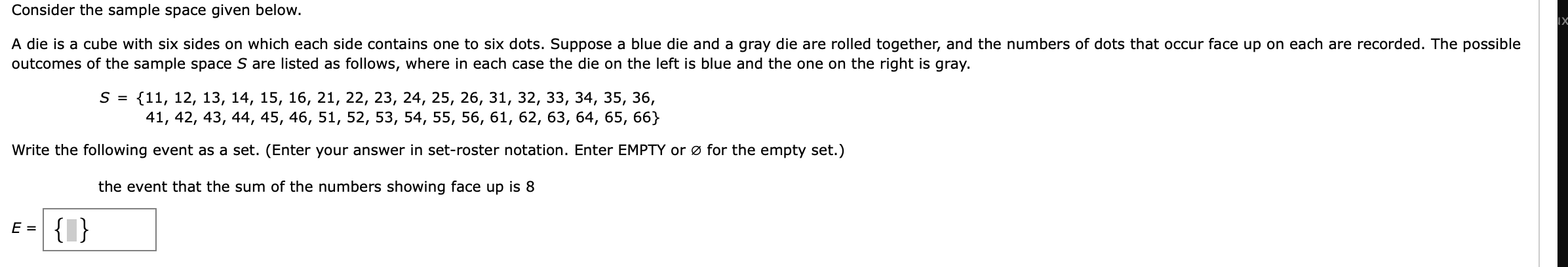 Solved Consider the sample space and the event given below. | Chegg.com