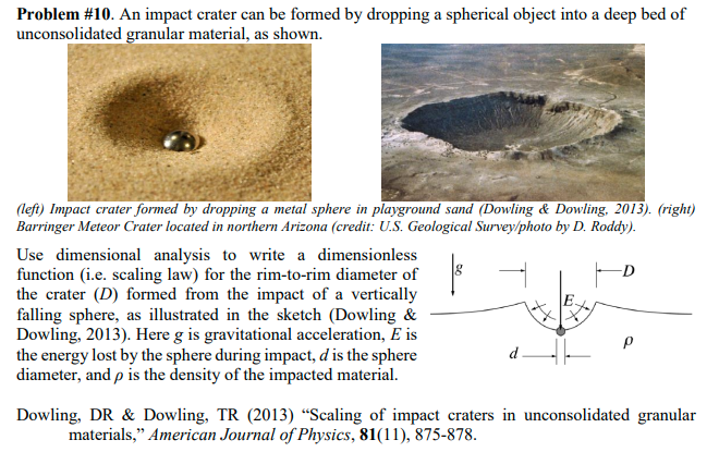 Solved Problem #10. An impact crater can be formed by | Chegg.com