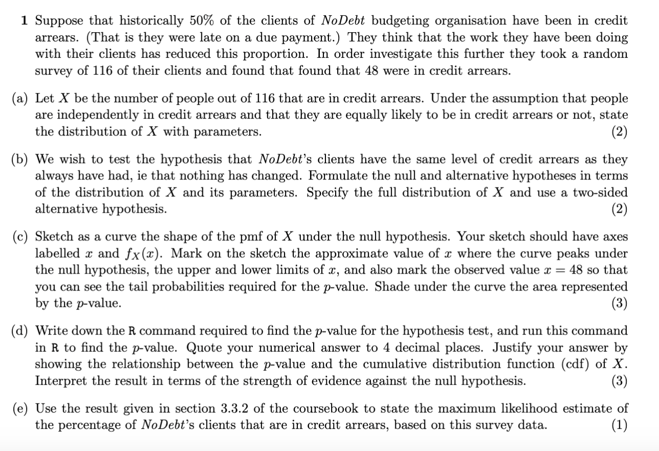 Solved 1 Suppose that historically 50% of the clients of | Chegg.com