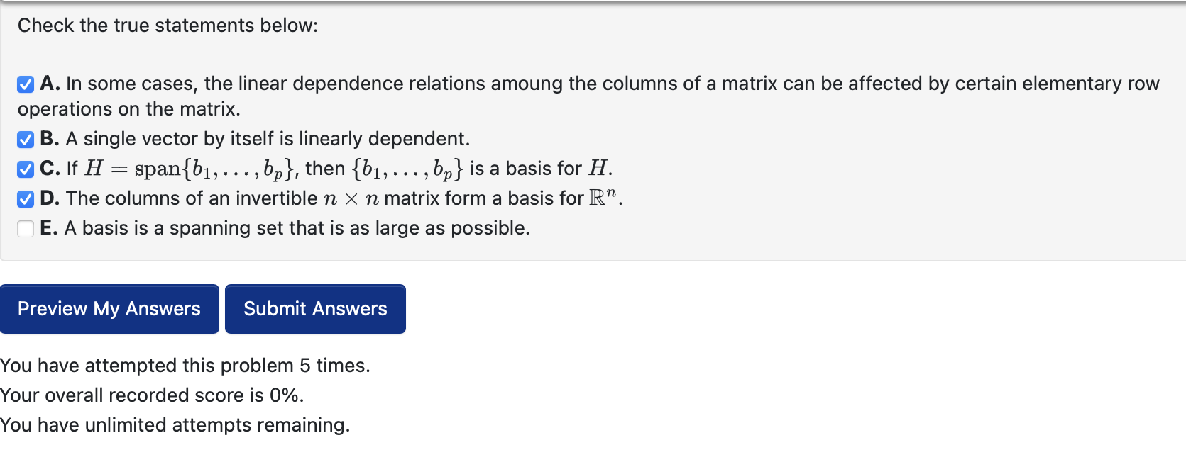 Solved Check the true statements below: A. In some cases, | Chegg.com