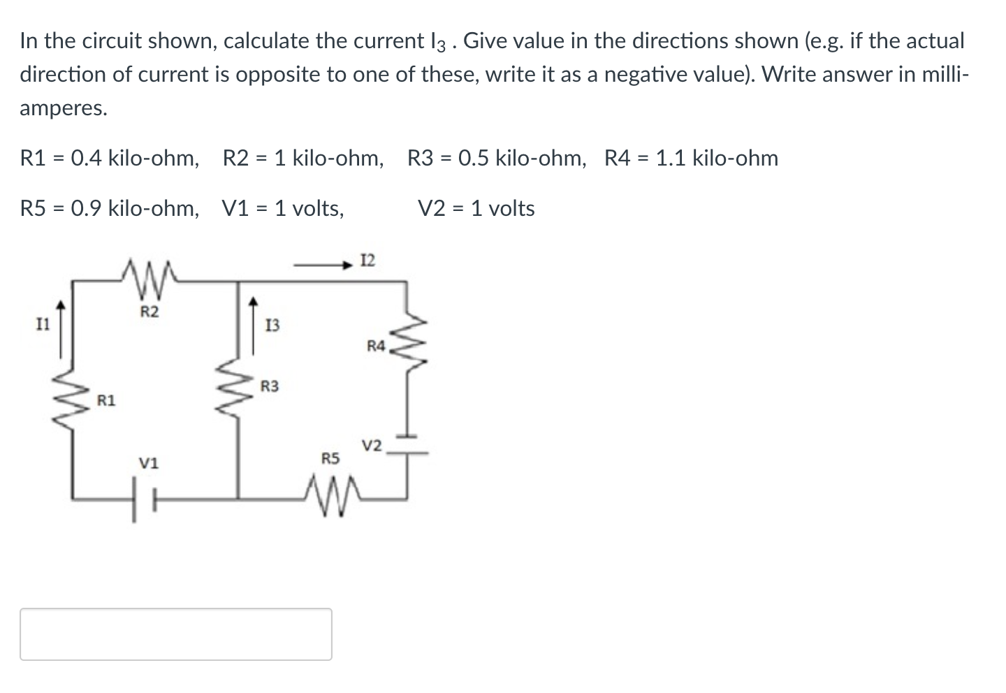 Solved In the circuit shown, calculate the current I3. Give | Chegg.com
