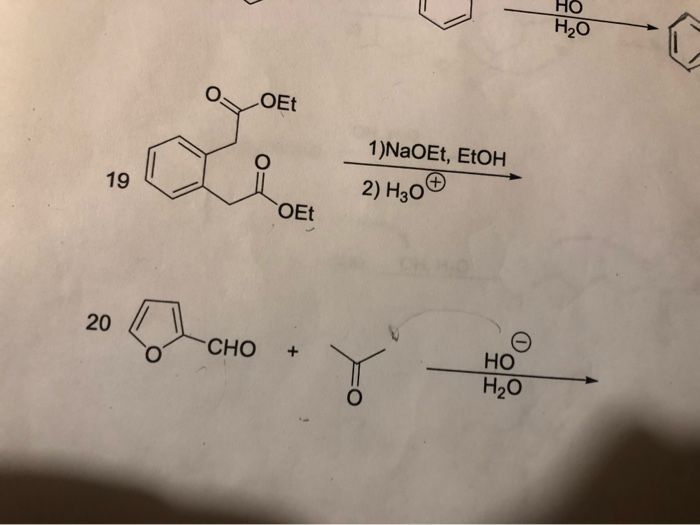 Solved но H2O 1)NaOEt, EtOH OEt 20 CHO + но H20 HO | Chegg.com