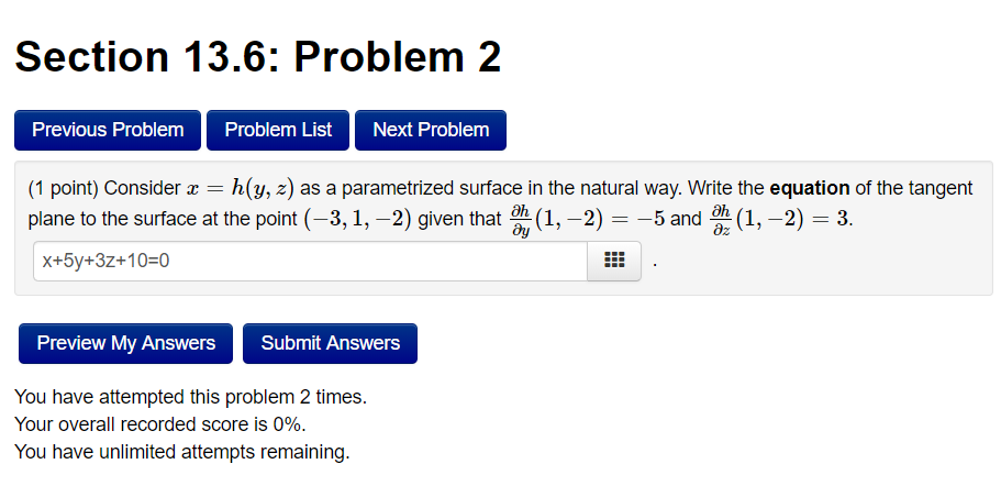 Solved Section 13.6: Problem 2 Next Problem Previous Problem | Chegg.com