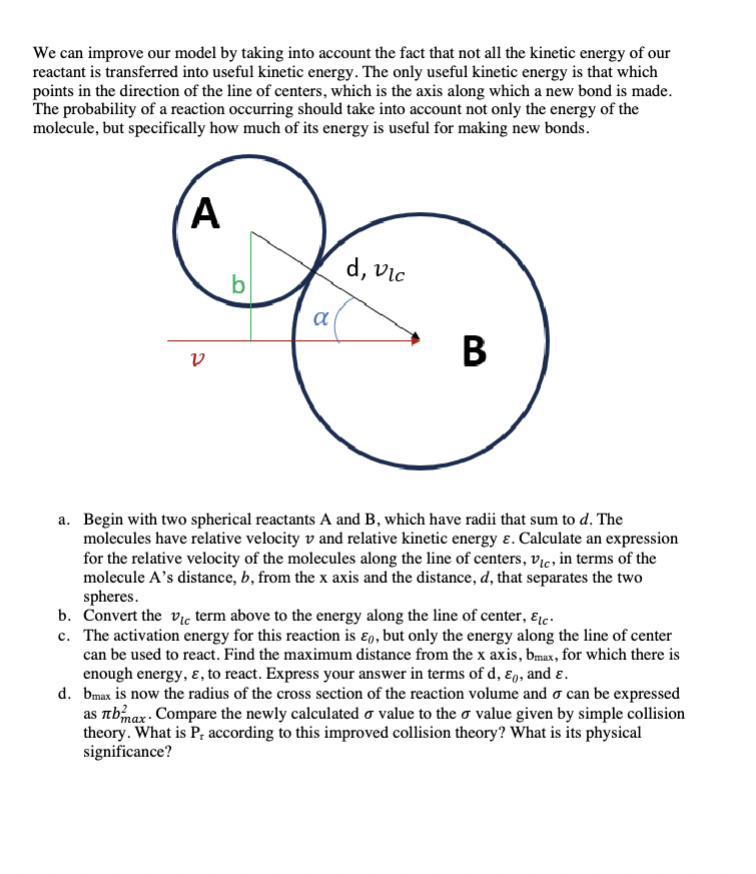 Simple collision theory assumes that Pr in the | Chegg.com