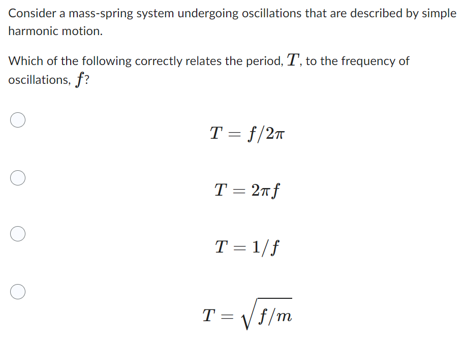 Solved Consider a mass-spring system undergoing oscillations | Chegg.com