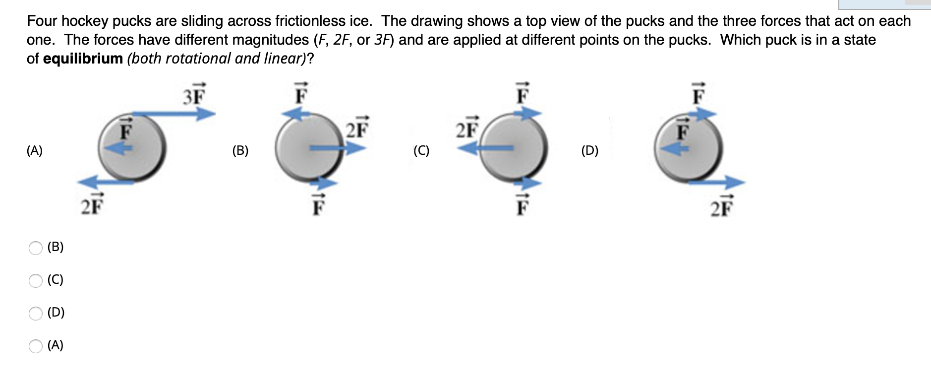 Solved Four hockey pucks are sliding across frictionless | Chegg.com
