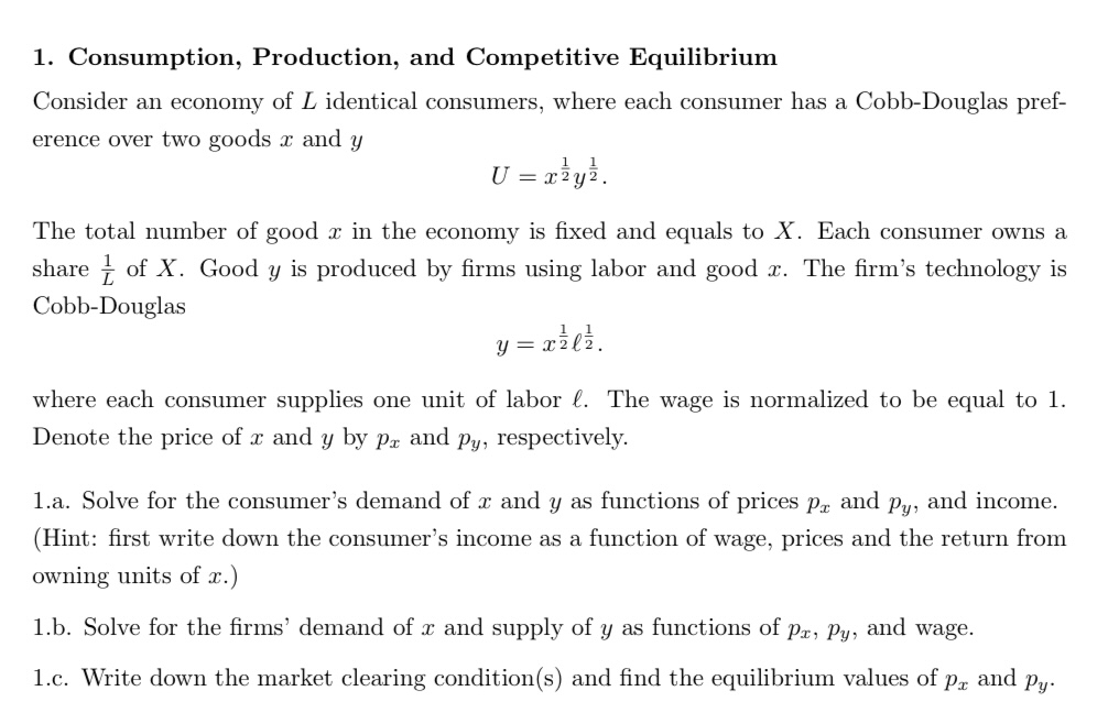 Solved Consumption, Production, and Competitive | Chegg.com