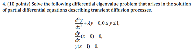 4. (10 points) Solve the following differential | Chegg.com