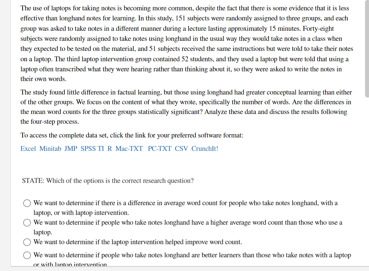 Solved The use of laptops for taking notes is becoming more | Chegg.com