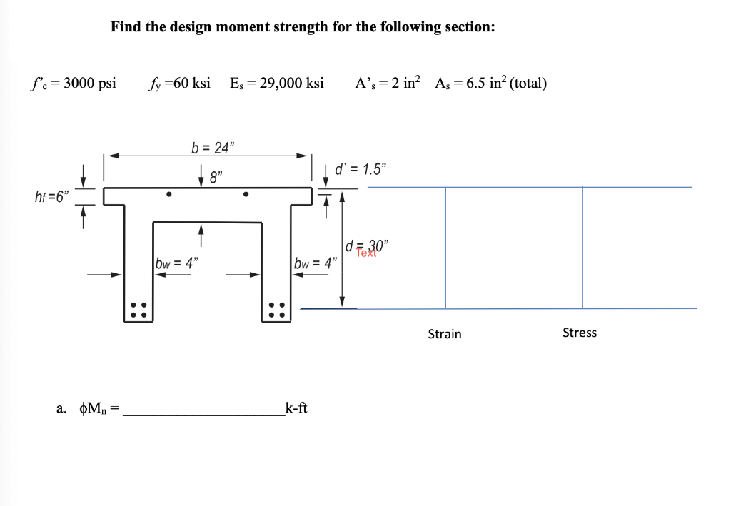 Solved Find the design moment strength for the following | Chegg.com