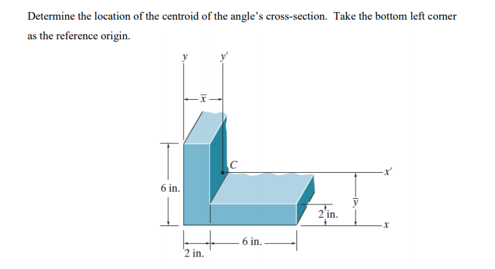 Solved Determine the location of the centroid of the angle's | Chegg.com