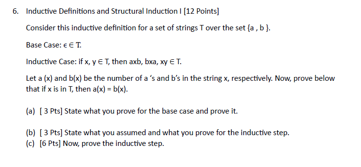 Solved 6 Inductive Definitions And Structural Induction I