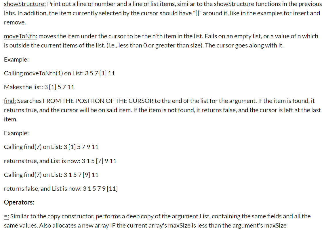Solved Assignment: Implement the constructors, operators, | Chegg.com