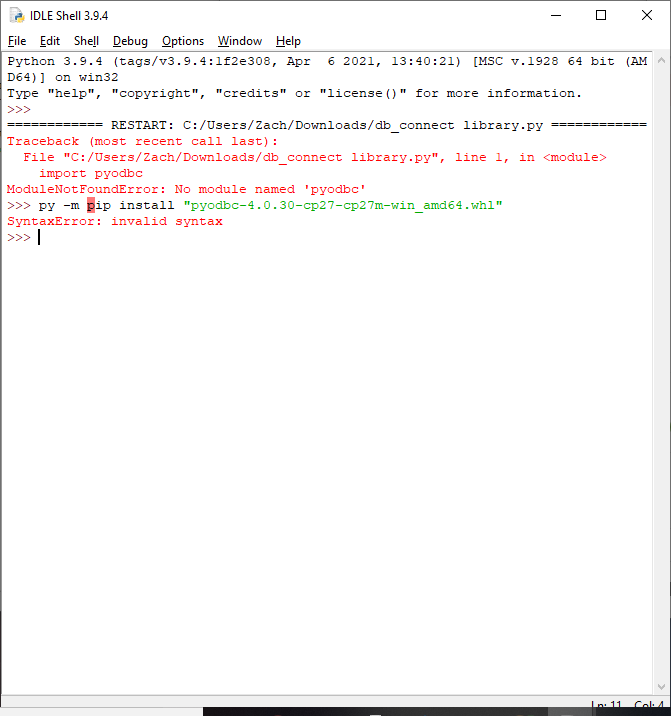 Solved I'm supposed to use pyodbc for a assignment but don't | Chegg.com