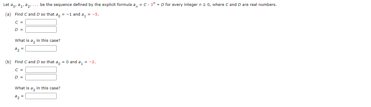 Solved Let a0,a1,a2,… be the sequence defined by the | Chegg.com