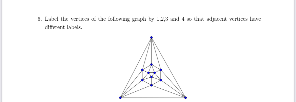 Solved 6. ﻿Label the vertices of the following graph by | Chegg.com