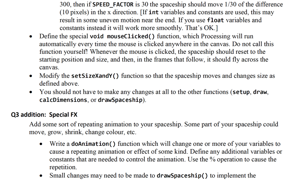 Write a non-active Processing program (containing no | Chegg.com