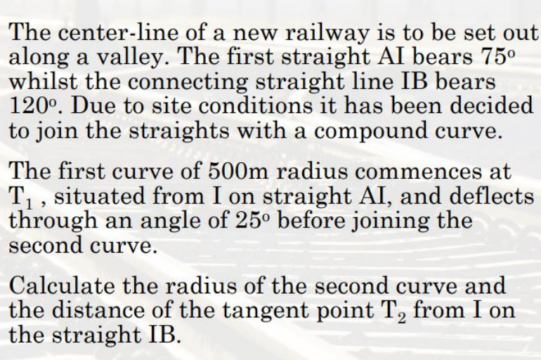 Solved The center-line of a new railway is to be set out | Chegg.com