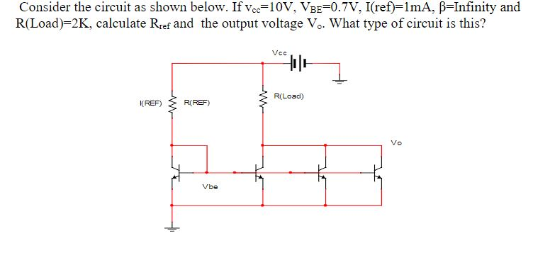 Solved Consider the circuit as shown below. If vcc-10V, | Chegg.com