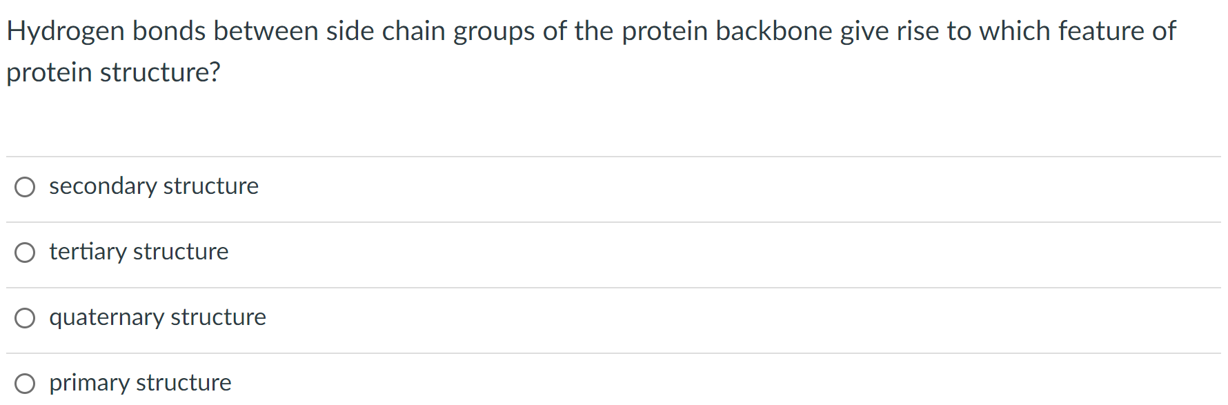 Solved Hydrogen bonds between side chain groups of the | Chegg.com