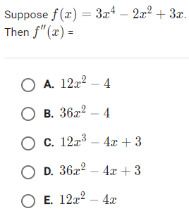 Solved Suppose f(x)=3x4-2x2+3x.Then | Chegg.com