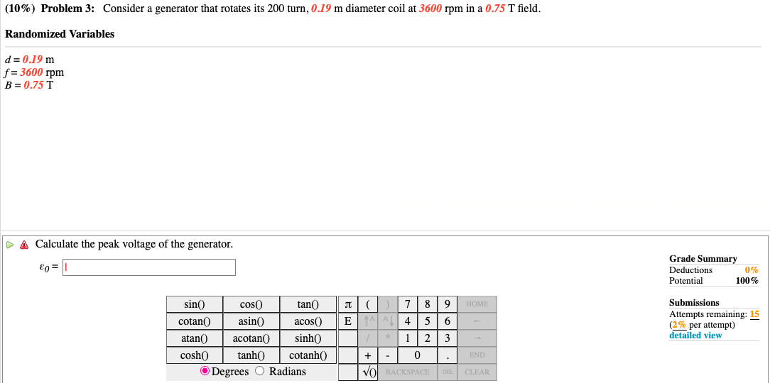 Solved \\[ \\begin{array}{l} d=0.19 \\mathrm{~m} \\\\ f=3600 | Chegg.com