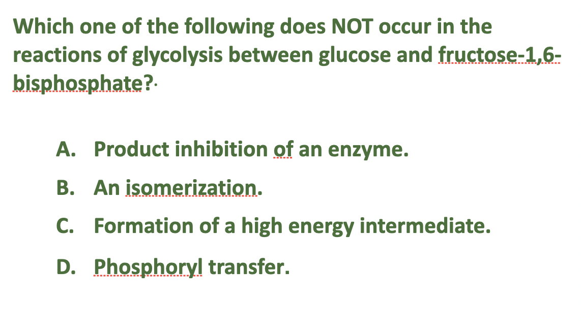Solved Which one of the following does NOT occur in | Chegg.com