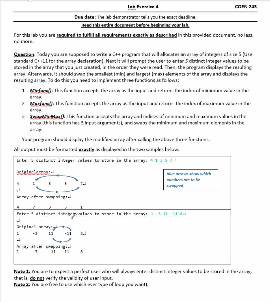 Solved Lab Exercice 4 COEN 243 Due date: The lab | Chegg.com