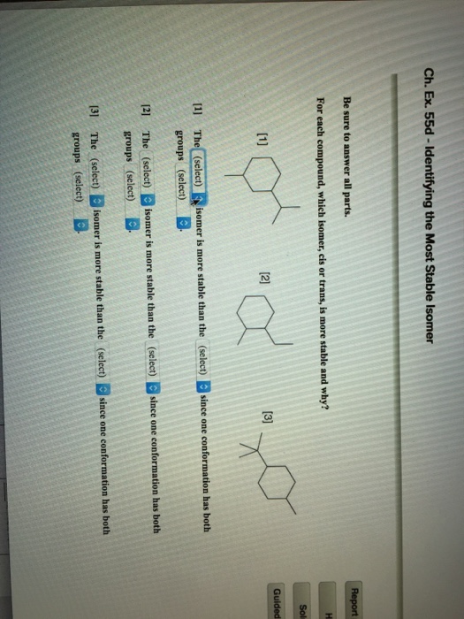 Solved Ch. Ex. 55d - Identifying the Most Stable Isomer Be | Chegg.com