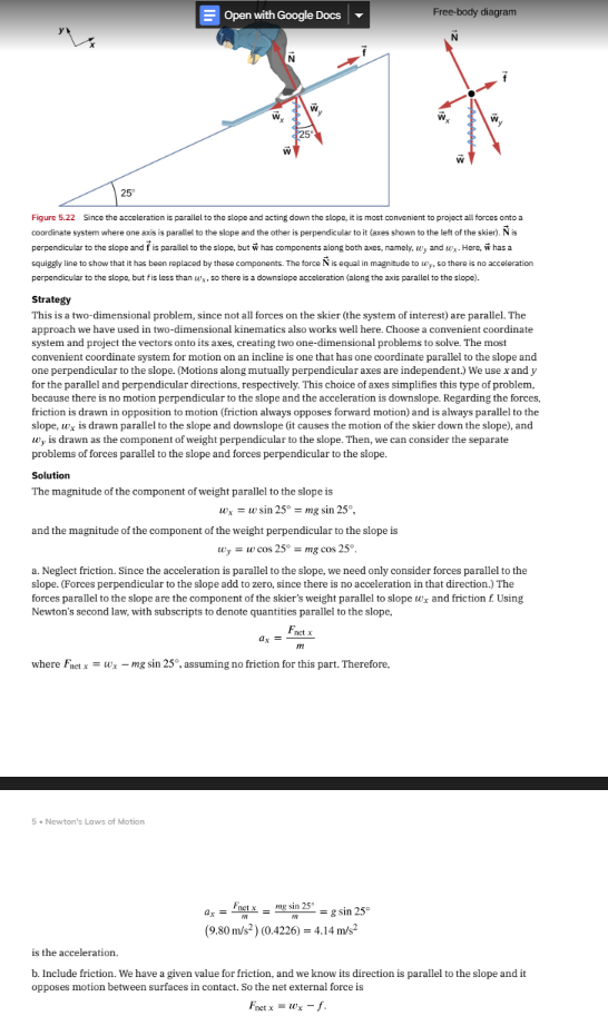 Solved In the picture they drew the axis as x component is | Chegg.com