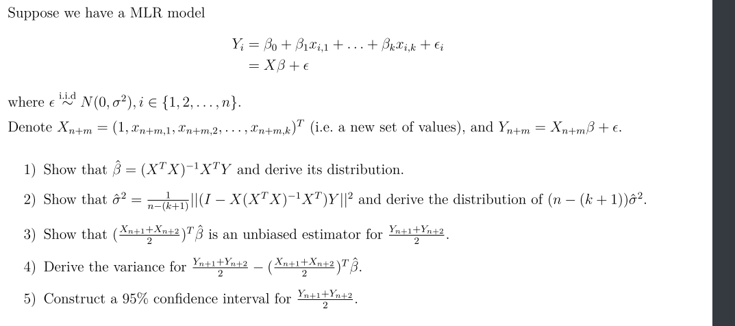 Solved Suppose we have a MLR model | Chegg.com