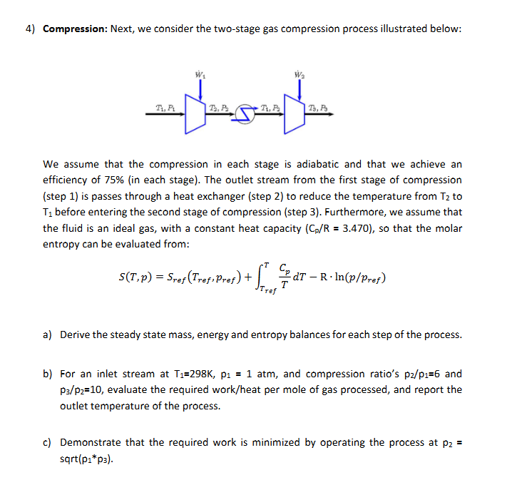Compression: Next, we ﻿consider the two-stage gas | Chegg.com