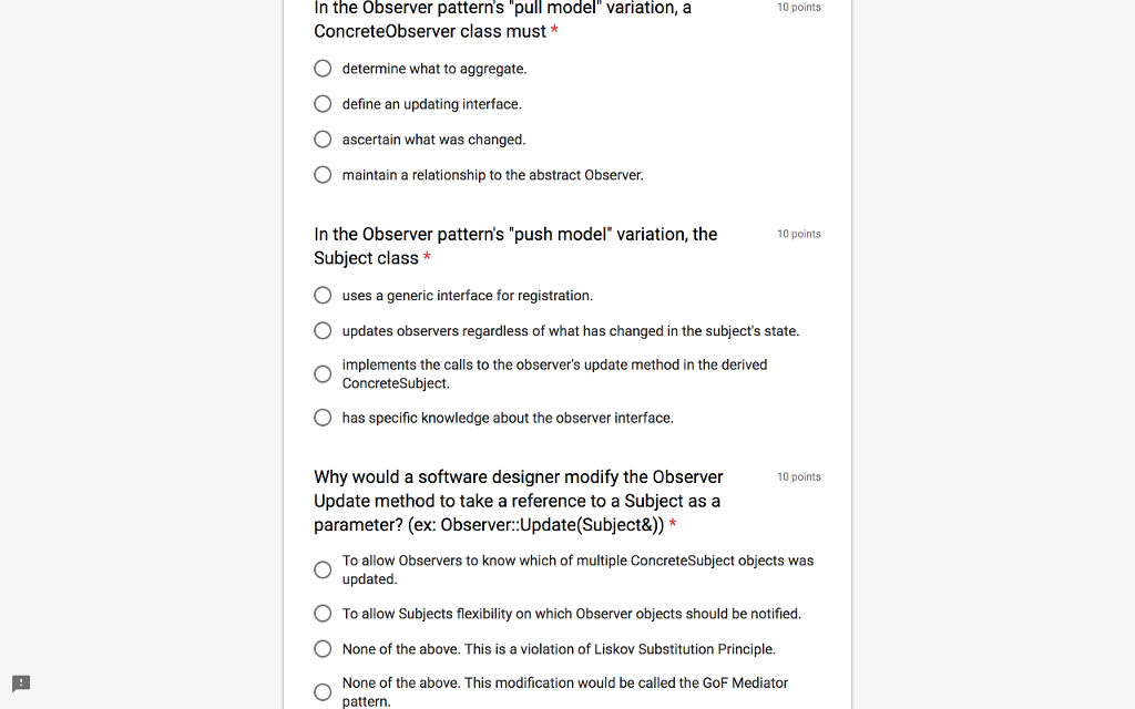 Solved In the Observer pattern's pull model variation, a | Chegg.com