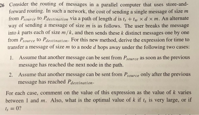 26 Consider the routing of messages in a parallel | Chegg.com