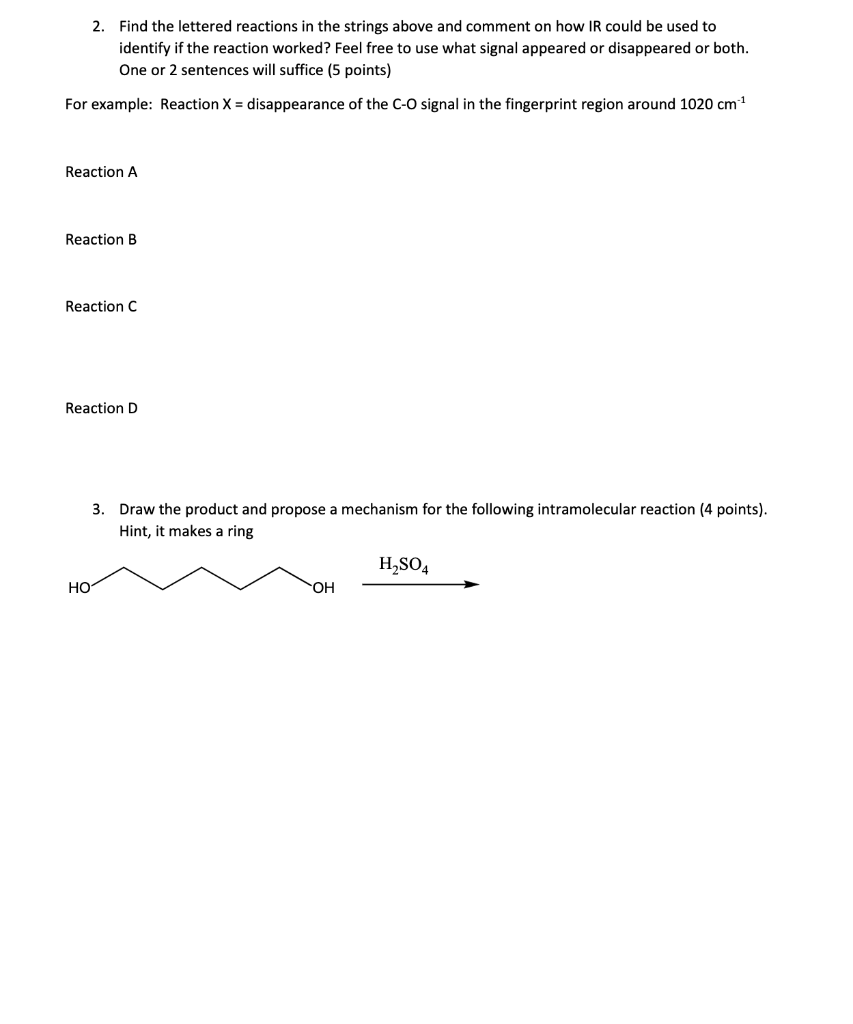 Solved 2. Find the lettered reactions in the strings above | Chegg.com