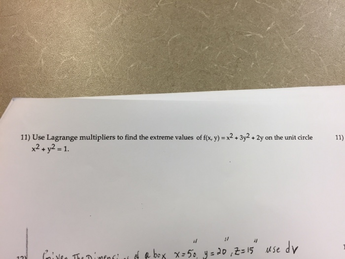 Solved Use Lagrange multipliers to find the extreme values | Chegg.com