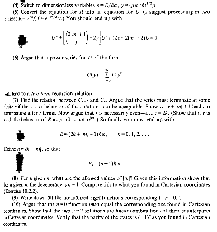 Solved Exercise 12.3.7. ∗ (The Isotropic Oscillator). | Chegg.com