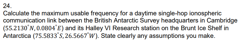 Solved 24. Calculate the maximum usable frequency for a | Chegg.com