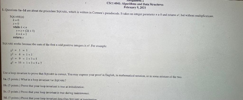signment CSCI 4041: Algorithms and Data Structures | Chegg.com signment CSCI 4041: Algorithms and Data Structures | Chegg.com