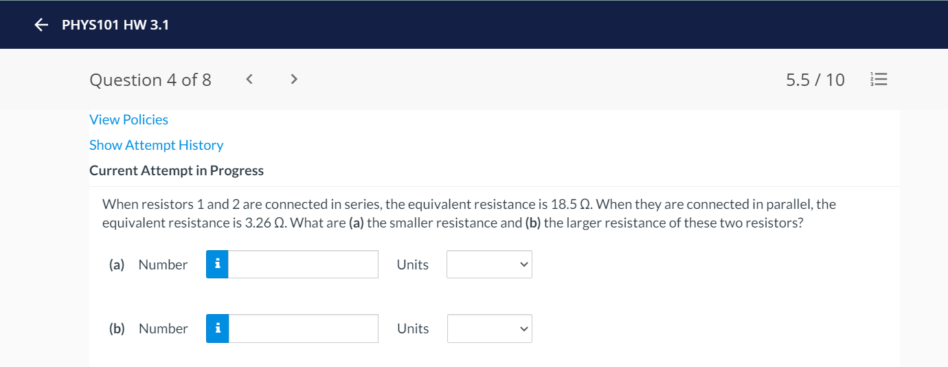Solved f PHYS101 HW 3.1 Question 4 of 8