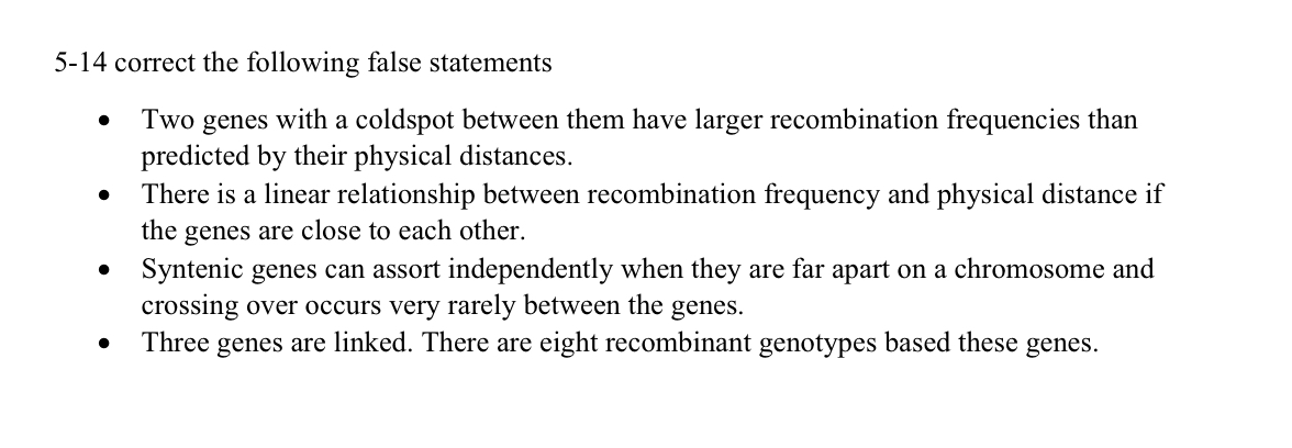 Solved 5-14 correct the following false statements Two genes | Chegg.com